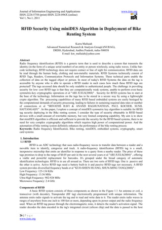 5.[26 35] rfid security using mini des algorithm in deployment of bike renting system | PDF ...