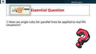 Understanding Parallel Lines and Angle Relationships in Geometry for ...