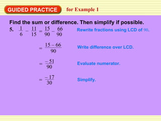 5.2 adding and subtracting fractions updated | PPT
