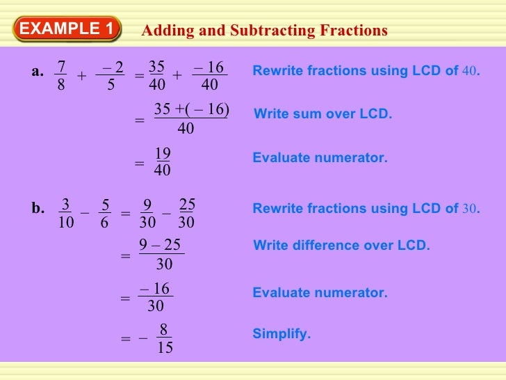 5.2 adding and subtracting fractions updated