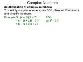 5 1 complex numbers | PPTX