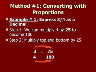 CoNverTinG FraCtioNs tO DeCiMaLs | PPT