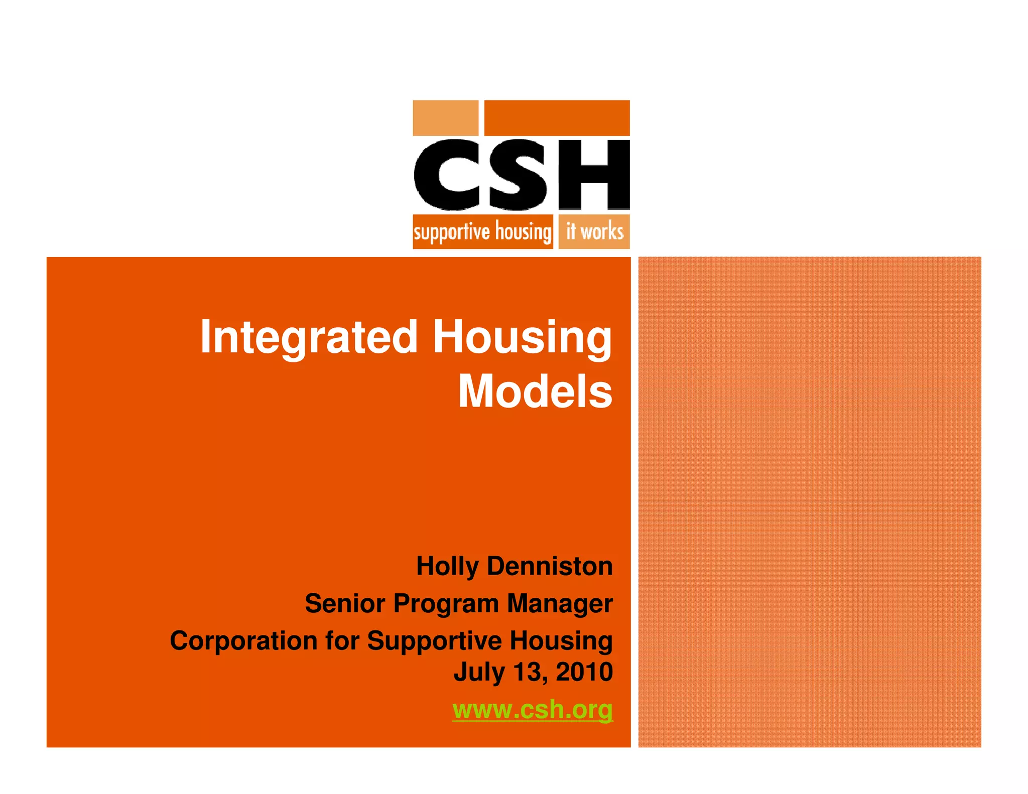 5.2 Development and Design: Integrated Housing Models (Denniston) | PDF