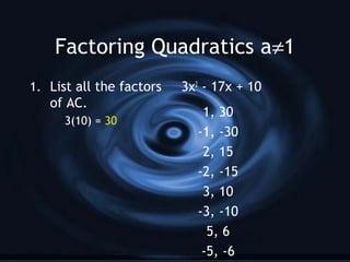 5.2factoringquads | PPT