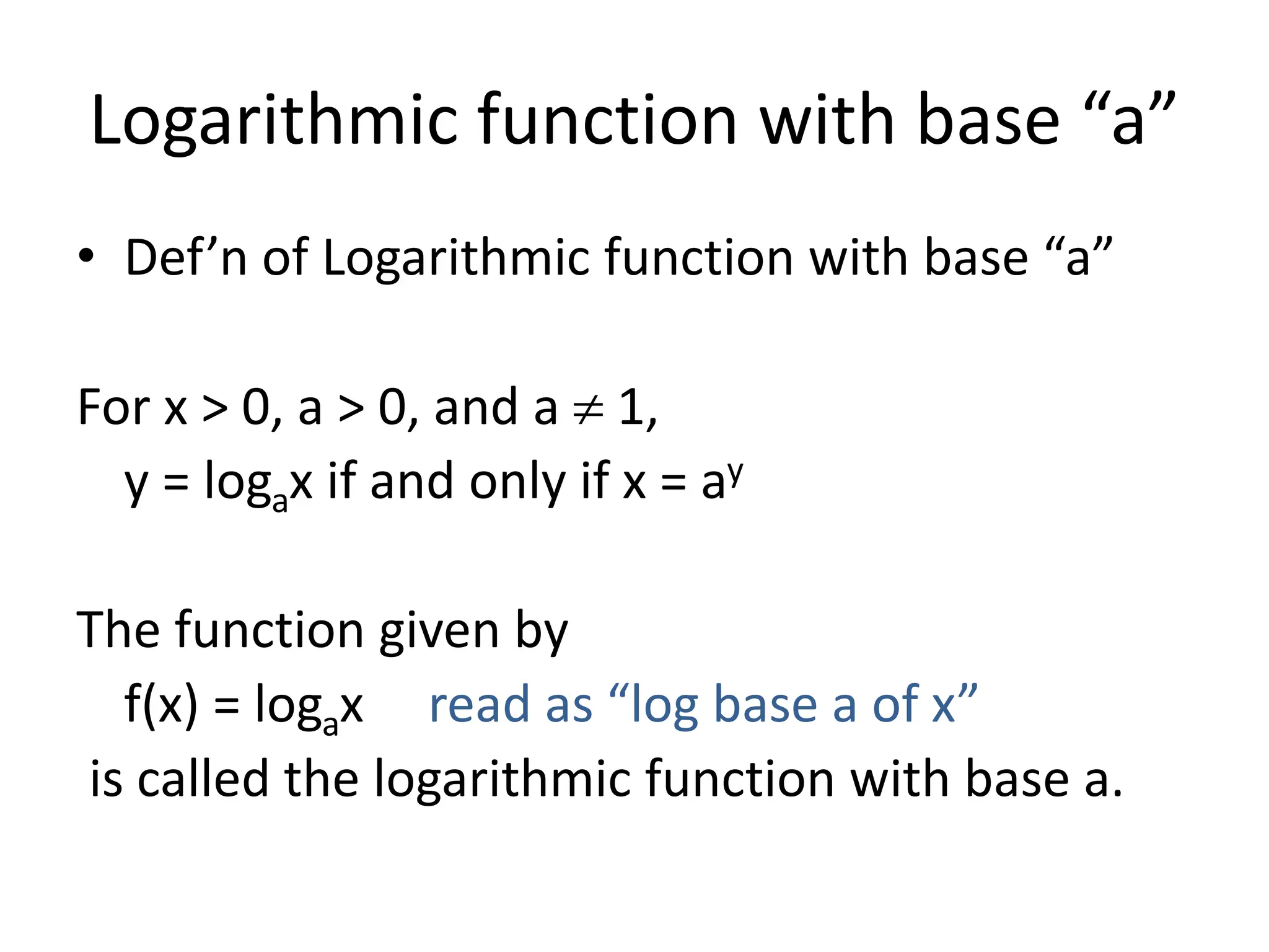 5-2 Logarithmic Functions and their graphs.ppt