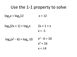 5-2 Logarithmic Functions and their graphs.ppt