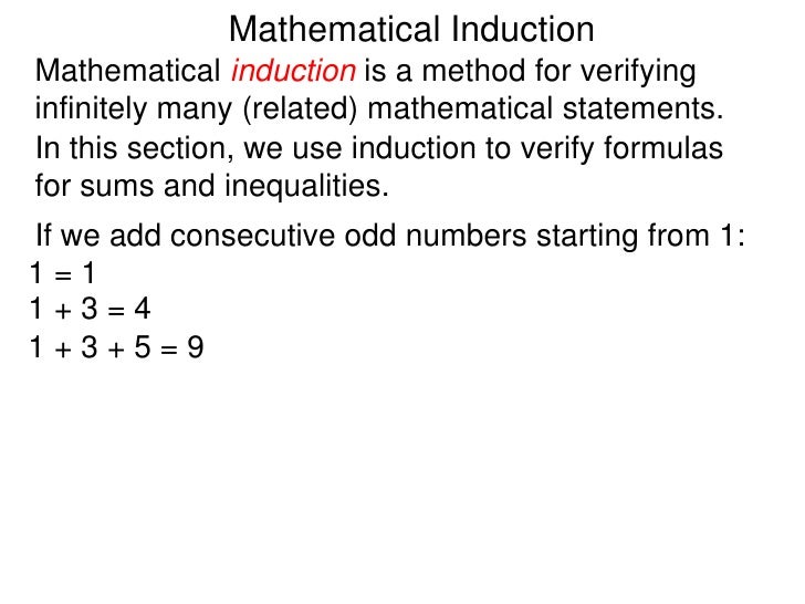 5.4 mathematical induction
