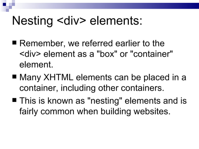 5.2 nesting and floating elements | PPT