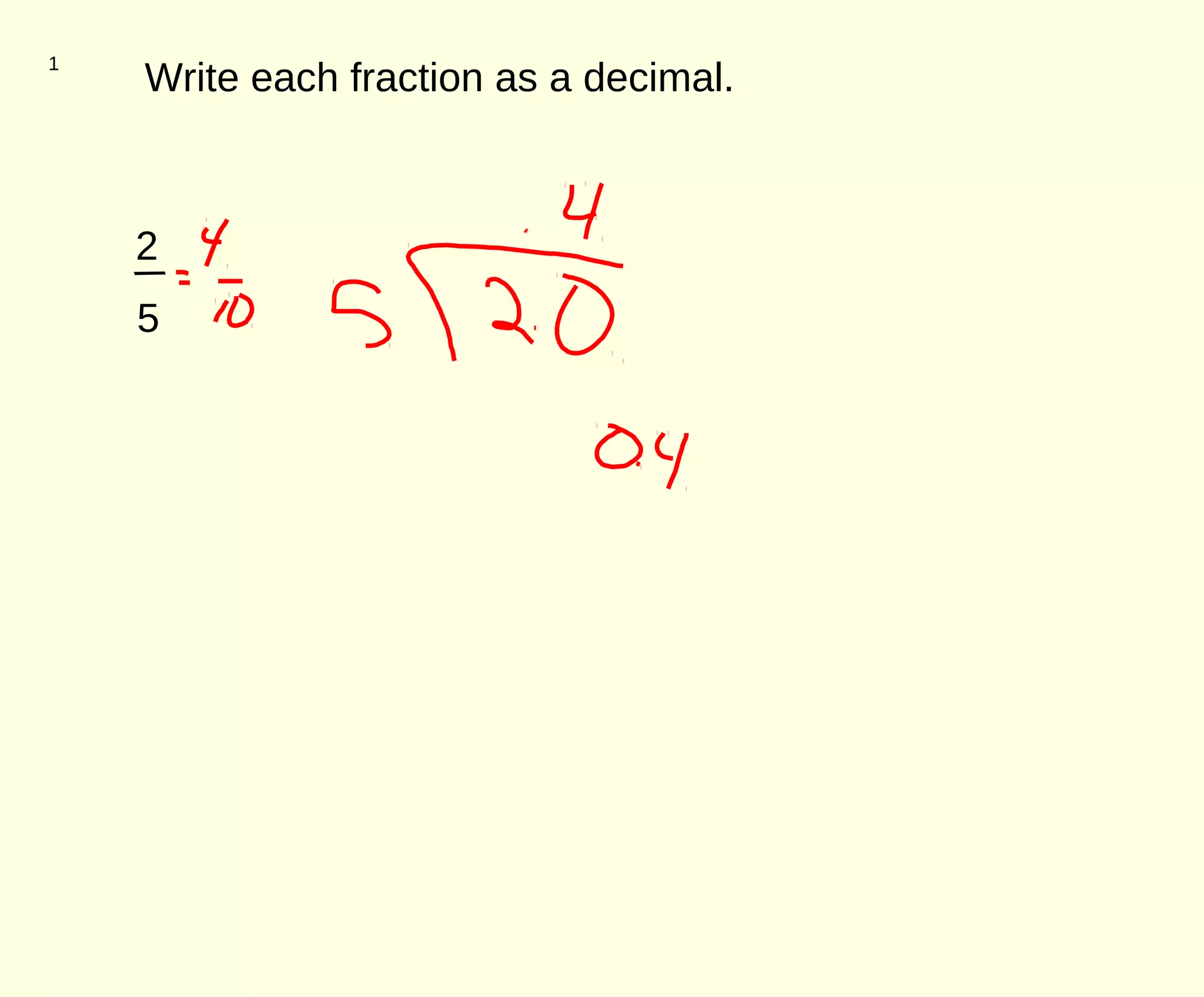 Changing fractions to decimals | PPT