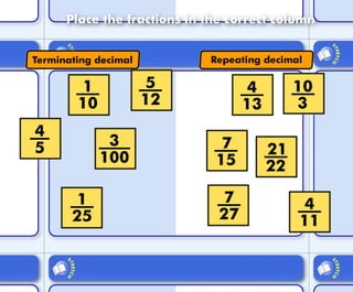 Changing fractions to decimals | PPT