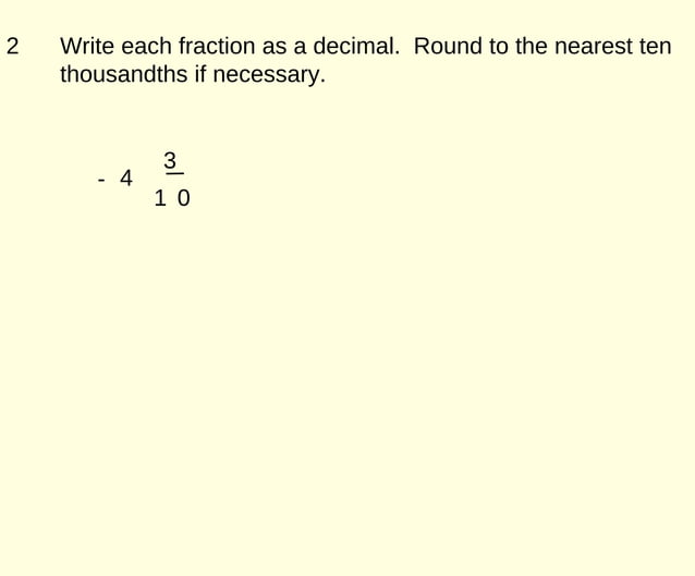 Changing fractions to decimals | PPT