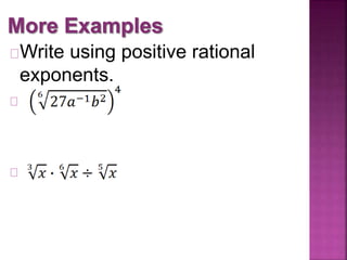 5 2 rational exponents | PPT