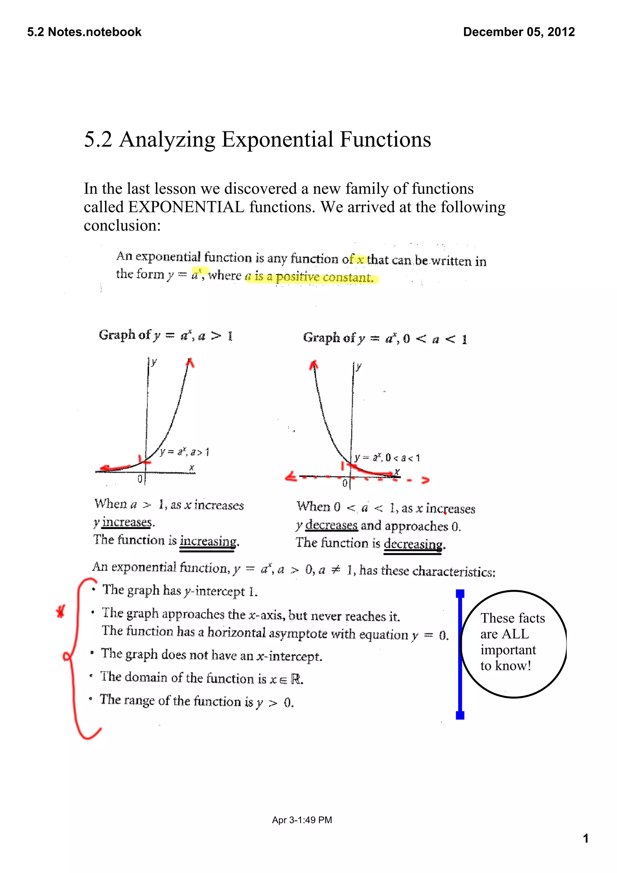5.2 sketch graphs of exponential functions | PDF