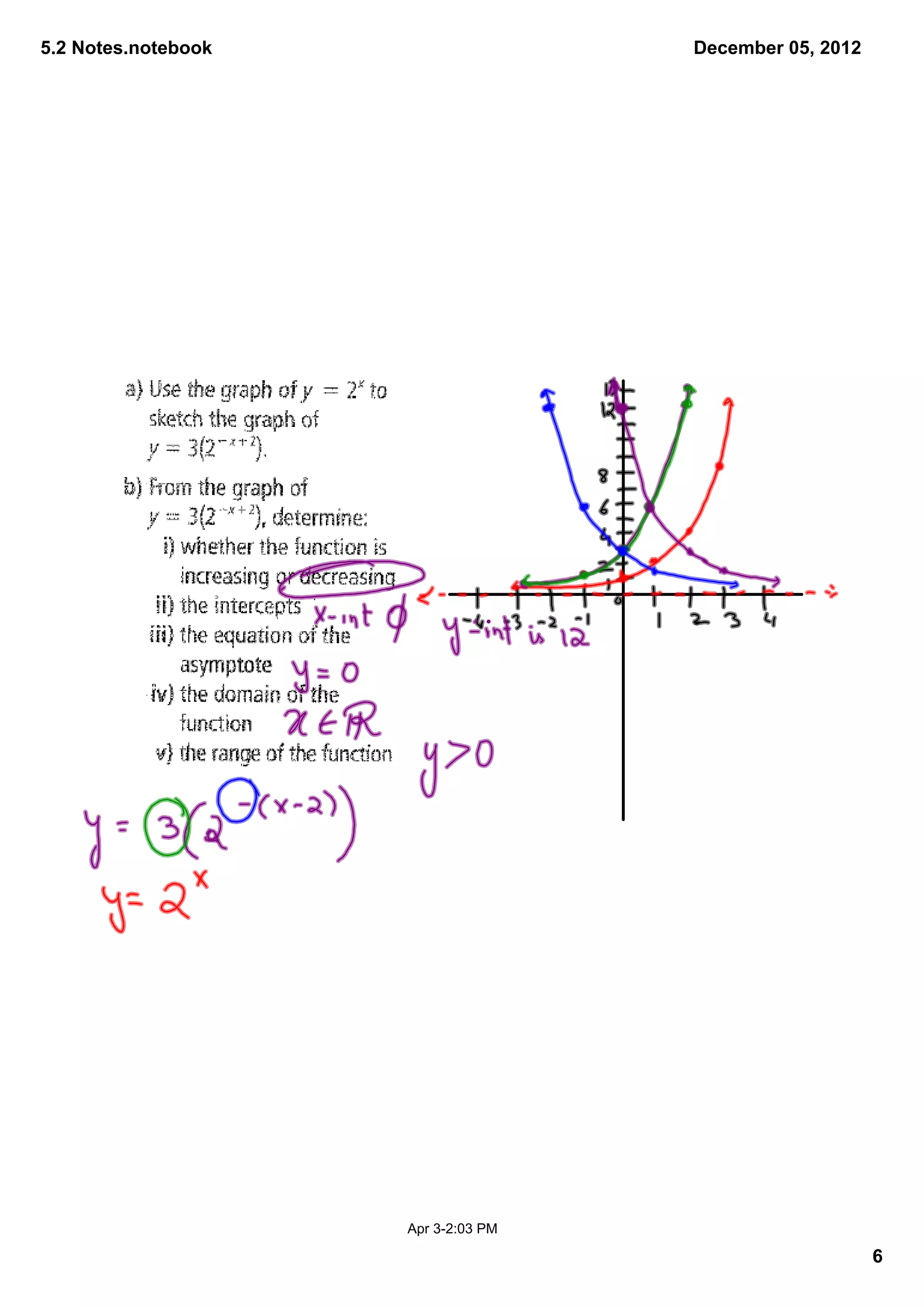 5.2 sketch graphs of exponential functions | PDF