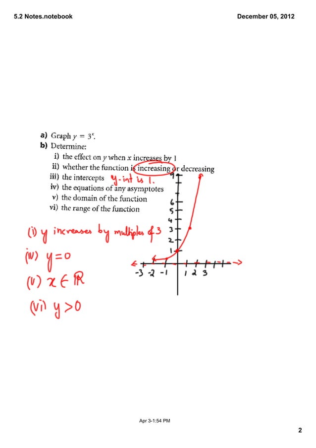 5.2 sketch graphs of exponential functions | PDF