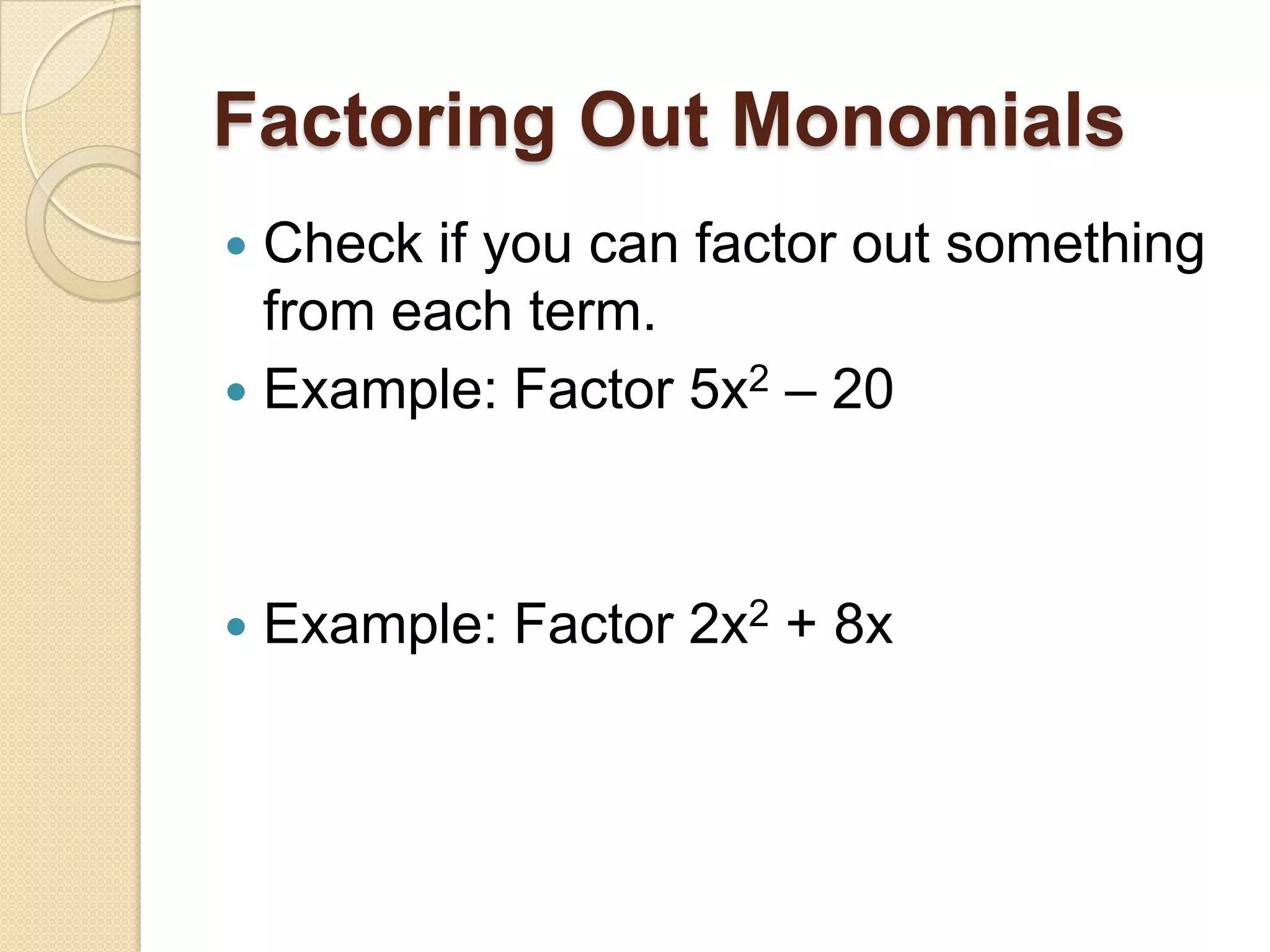 5.2 Solving Quadratic Equations by Factoring | PPTX