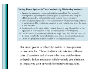 5 2 Systems Of Lin Eq Three Var | PPT