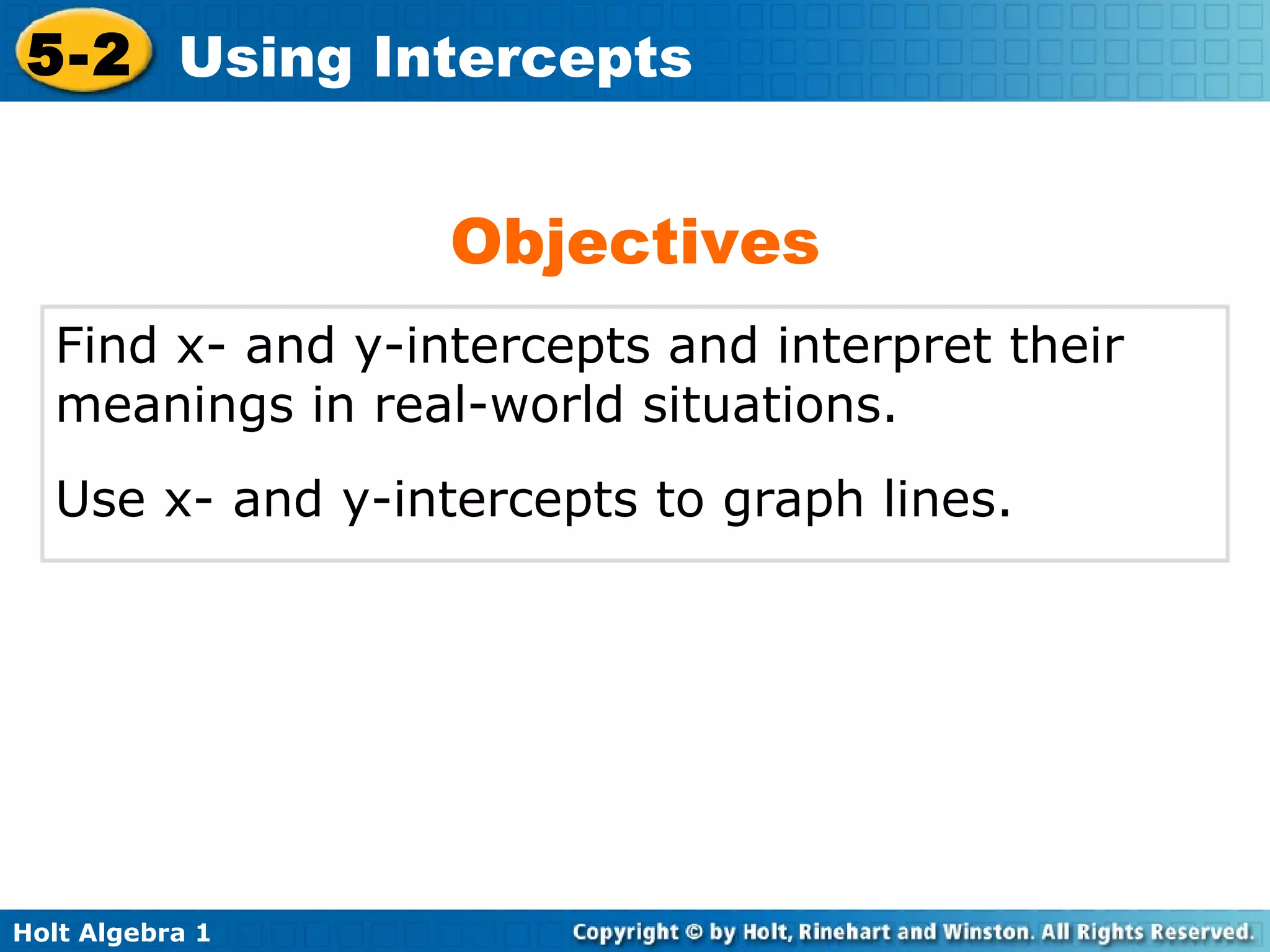 5.2 using intercepts | PPT