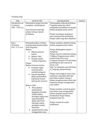 5.3.1 bahasa pengaturcaraan terkini | DOCX
