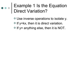 5 3 Direct Variation | PPT