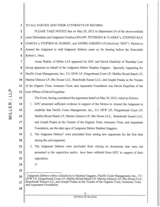 5 30-12 notice of ruling re motion to amend judgment to add judgment ...