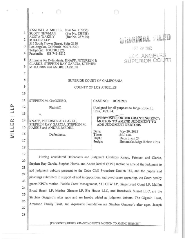 5 30-12 notice of ruling re motion to amend judgment to add judgment ...