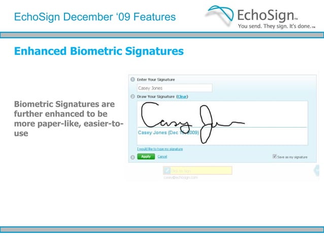 EchoSign December 2009 (5.3) Release | PPT