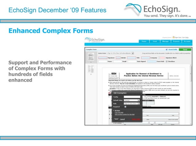 EchoSign December 2009 (5.3) Release | PPT