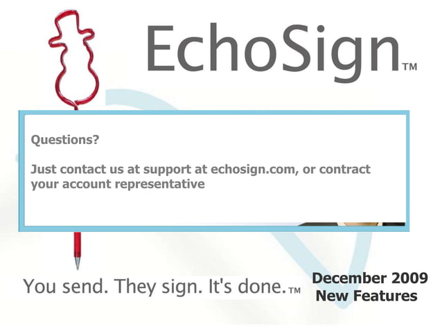 EchoSign December 2009 (5.3) Release | PPT