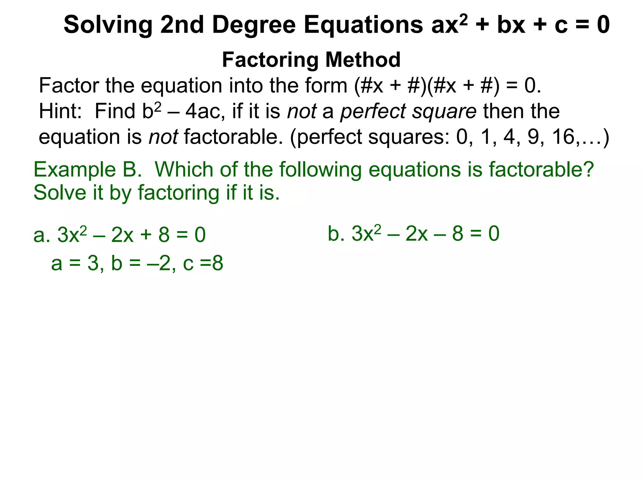5 2 solving 2nd degree equations | PPTX
