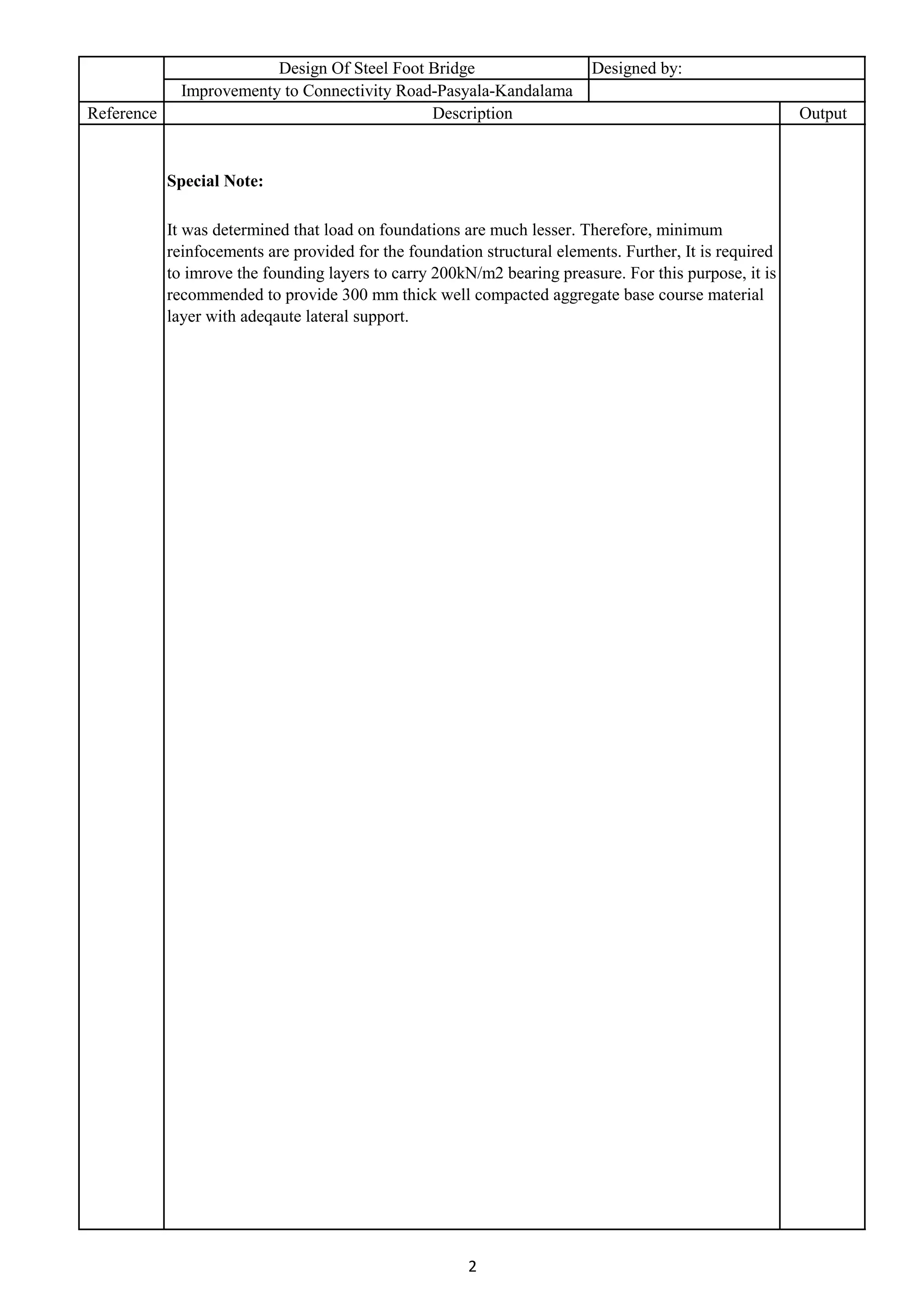 5 3 steel footbridge design report | PDF