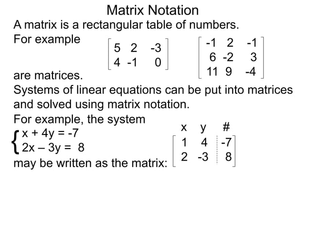 6.1 system of linear equations and matrices | PPTX | Physics | Science