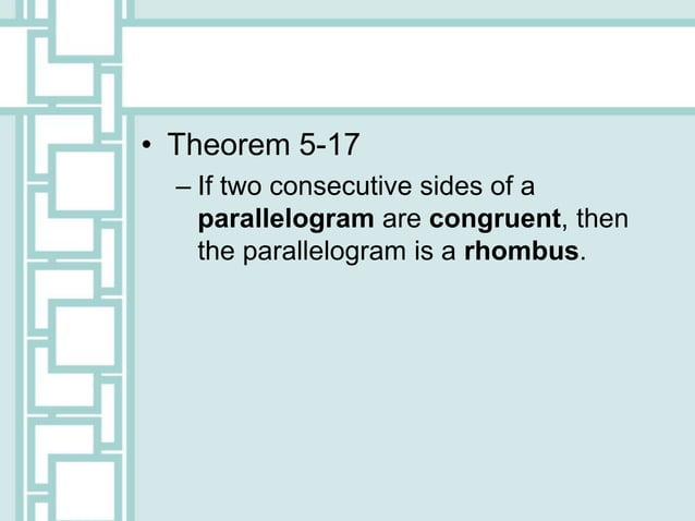 5-4 Special Quadrilaterals | PPT