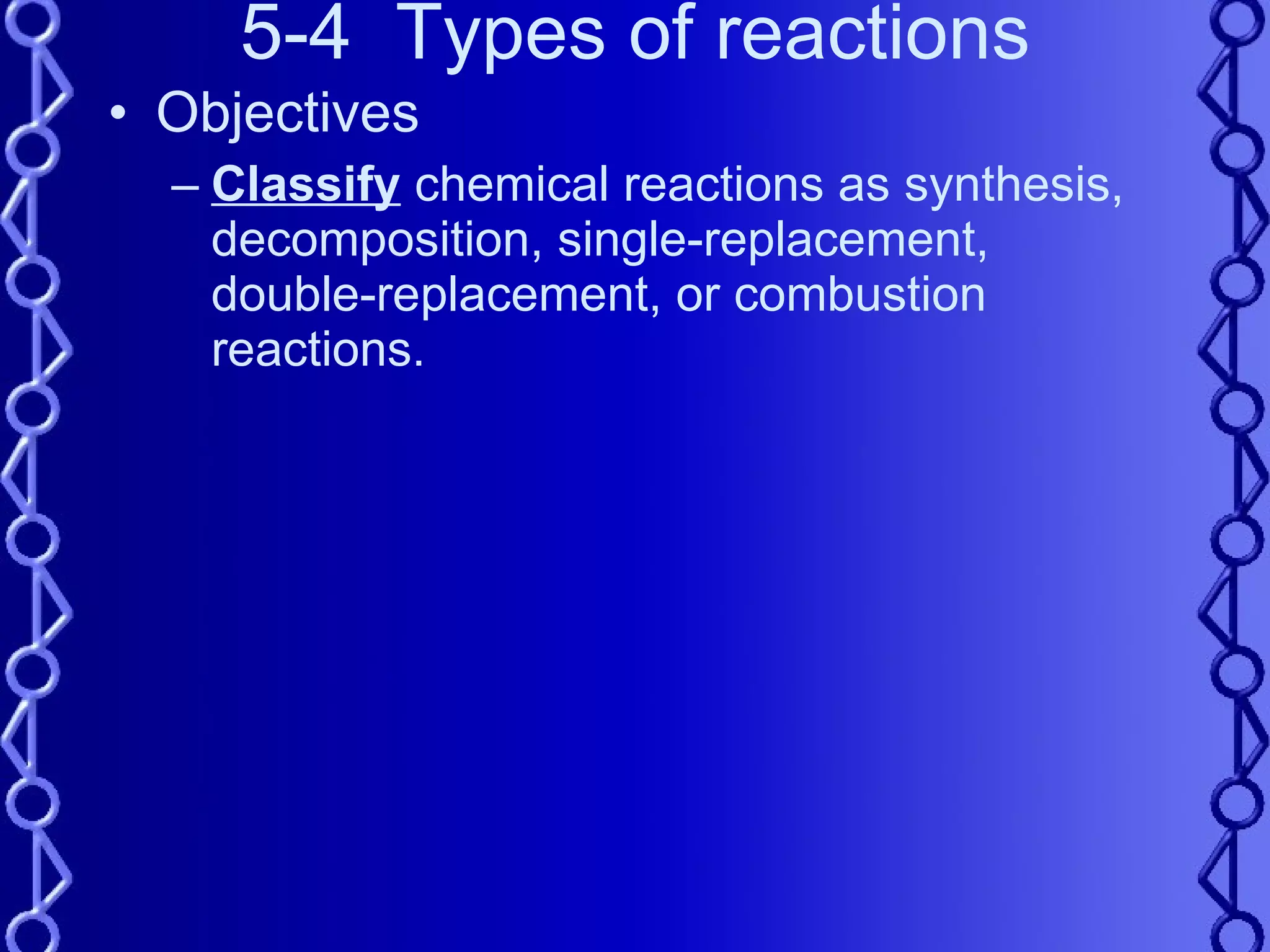 5-4 Classifying Reactions | PPT