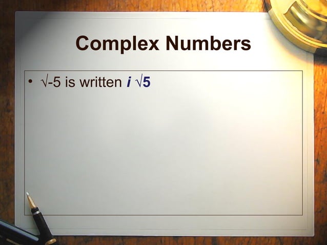 A2 5-4 Complex Numbers | PPT