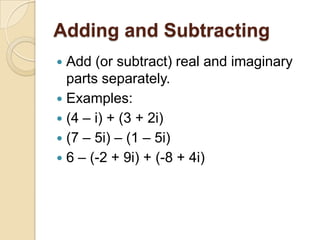 5.4 Complex Numbers | PPTX | Physics | Science
