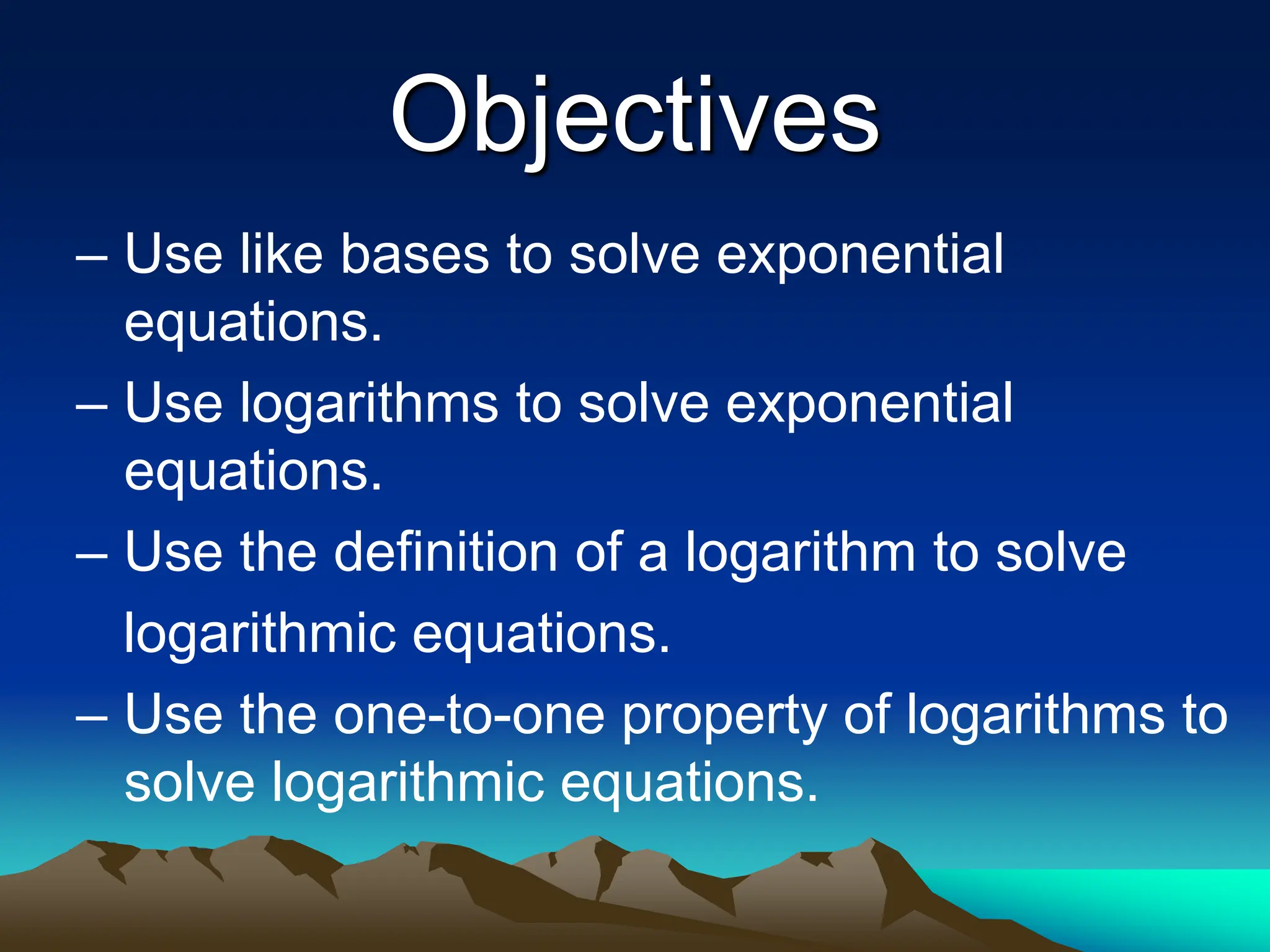 5-4 Exponential and Logarithmic Equations.ppt