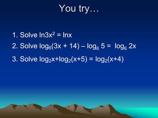 5-4 Exponential and Logarithmic Equations.ppt