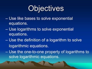 5-4 Exponential and Logarithmic Equations.ppt