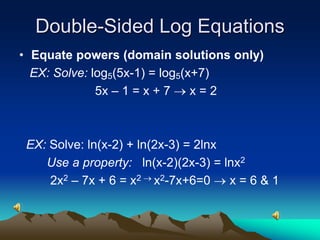 5-4 Exponential and Logarithmic Equations.ppt