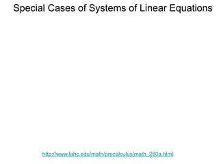 6.2 special cases system of linear equations | PPTX