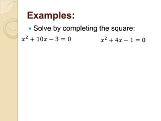 5.5 Completing the Square | PPT