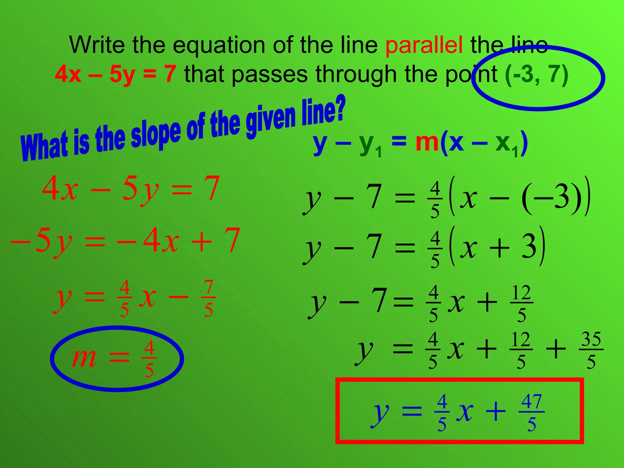 5.5 Linear Equations Point Slope Form | PPT