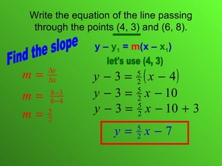 5.5 Linear Equations Point Slope Form | PPT