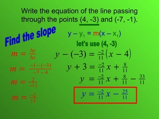 5.5 Linear Equations Point Slope Form | PPT