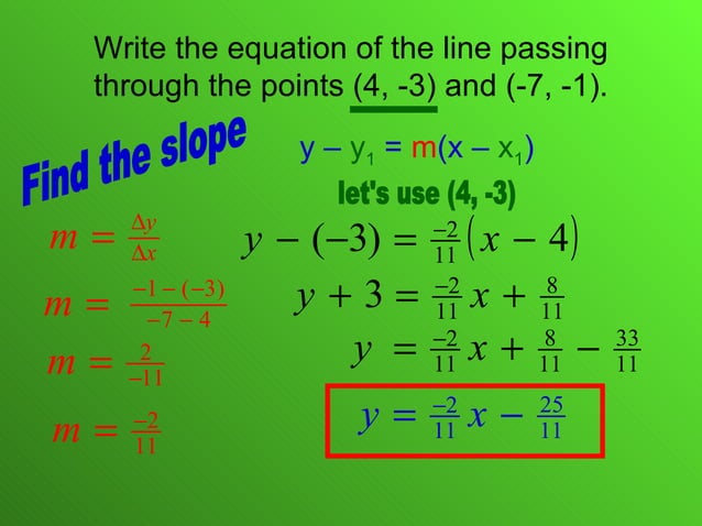5.5 Linear Equations Point Slope Form | PPT