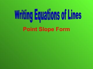 5.5 Linear Equations Point Slope Form | PPT