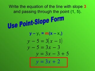 5.5 Linear Equations Point Slope Form | PPT