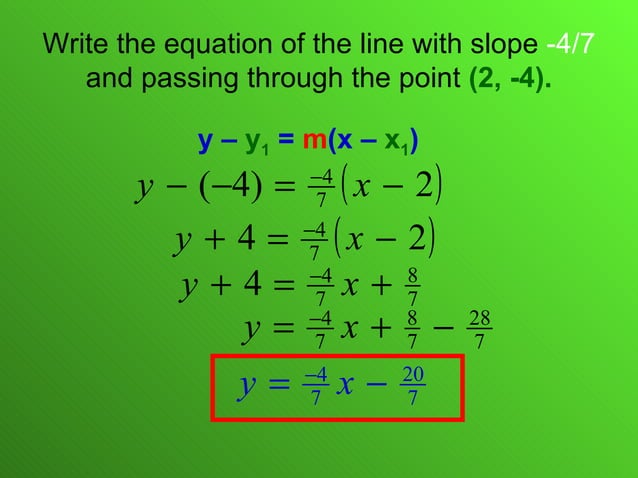 5.5 Linear Equations Point Slope Form | PPT