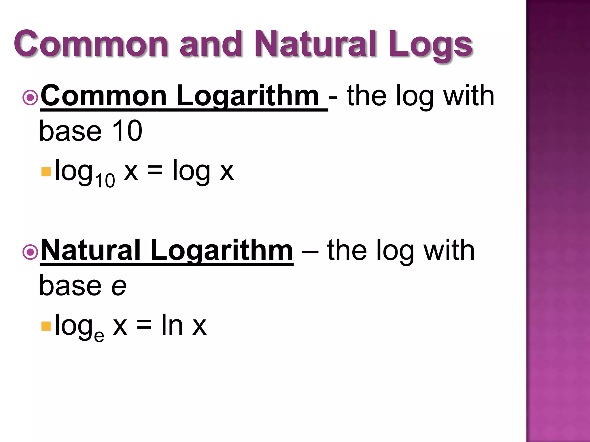 5 5 logarithmic functions | PPTX | Physics | Science